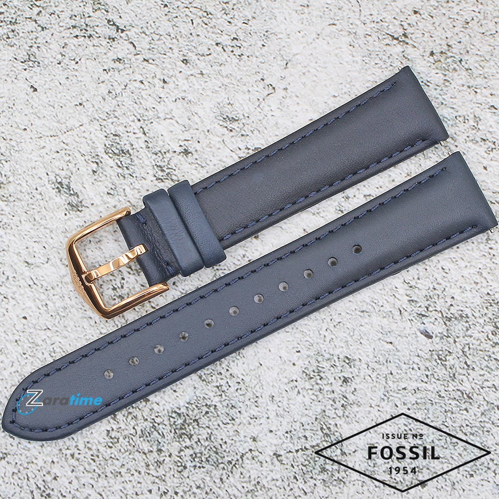 Каишка за часовник FOSSIL ME3086, Кожена, Синя, 18мм | Z ...